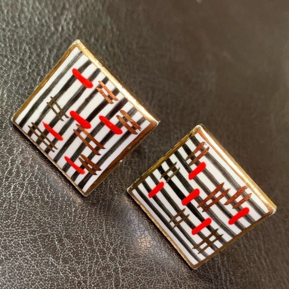 Accessories | Vintage Victoria Flemming Ceramic Gold Cuff Links | Poshmark